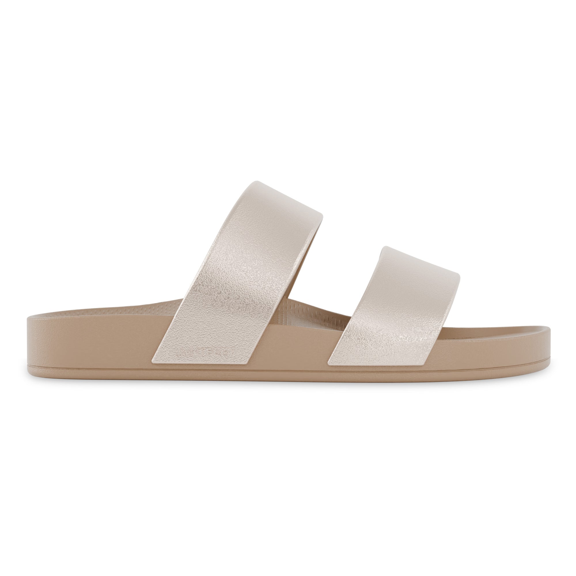 Latte Shimmer - Lightfeet Double Strap Slides – Lightfeet AU