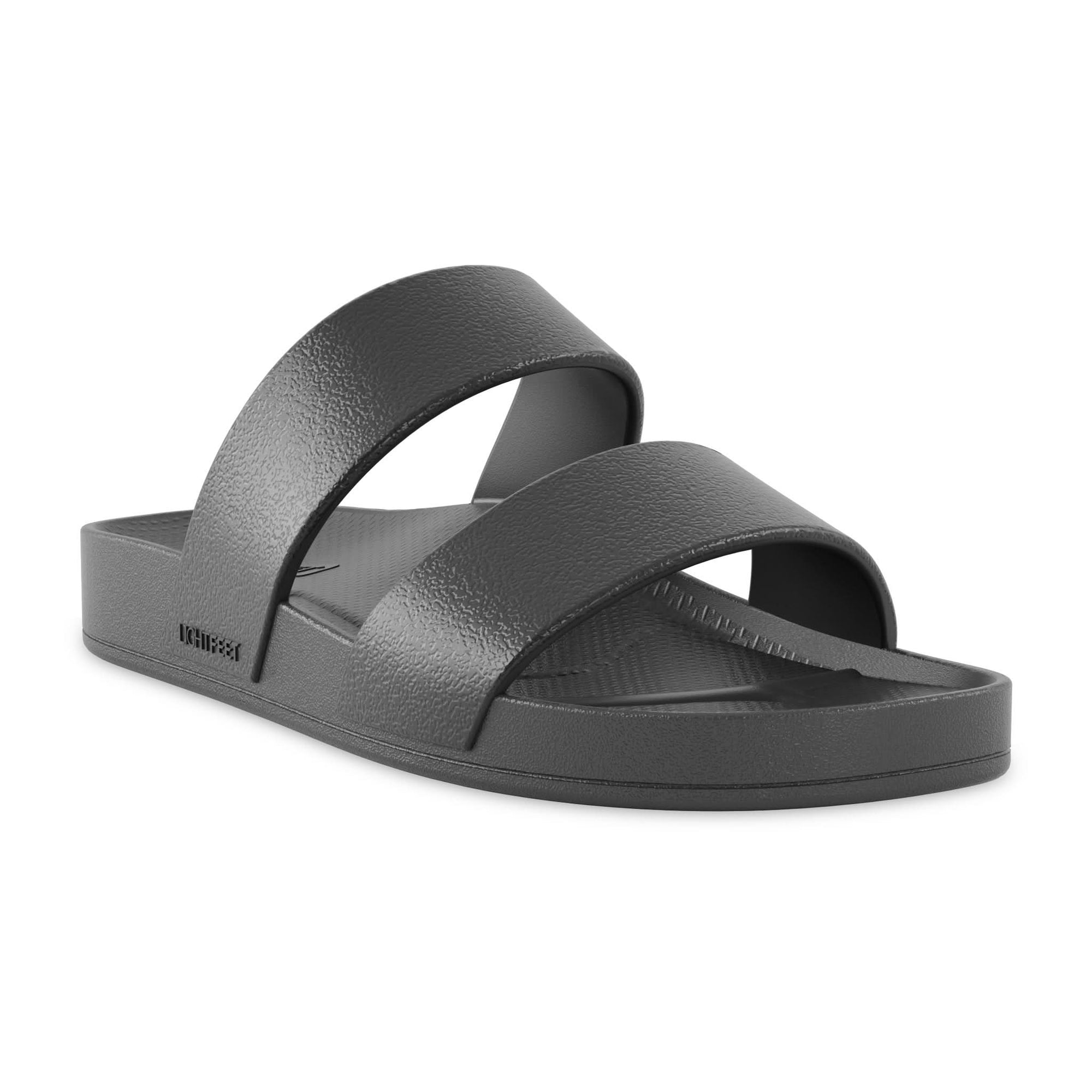 Black - Lightfeet Double Strap Slides – Lightfeet AU