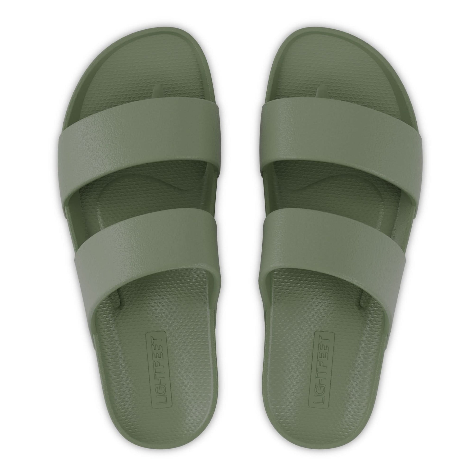 Khaki - Lightfeet Double Strap Slides – Lightfeet AU