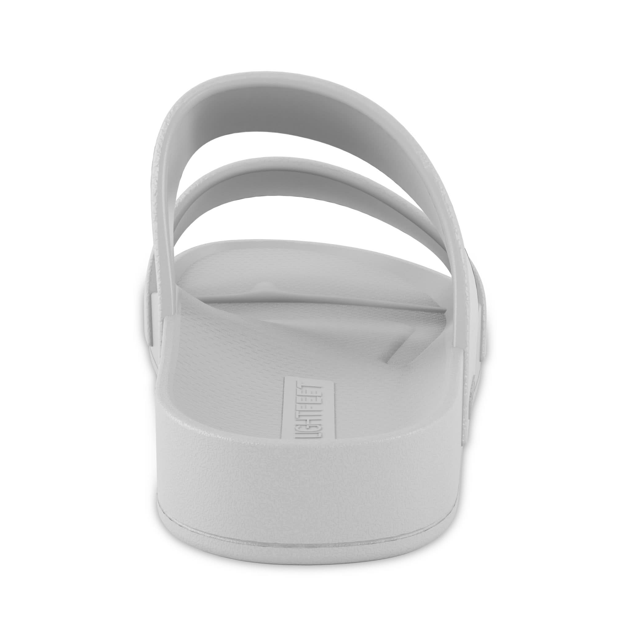 White - Lightfeet Double Strap Slides – Lightfeet AU